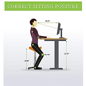 2xhome - Ergonomic Backless Rolling Saddle Stool Office Chair with Adjustable Height and Tilt, Black