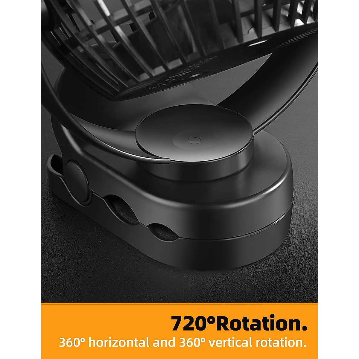 VANPRT 6'' Portable Hanging RV Tent fan with Remote Control,10000mAh Battery Camping Fan with LED light and Timer, 40 Hours Working Time Rechargeable Clip Fan, as Emergency Power - Pink