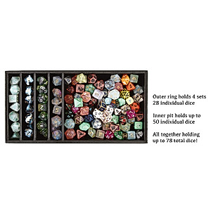 Forged Dice Co. Dice Battle Pit Dice Tray - 2 Dice Trays in 1 with Staging Area - Rolling Tray and Storage Compatible with Any Dice Game, D&D and RPG Gaming - Blue