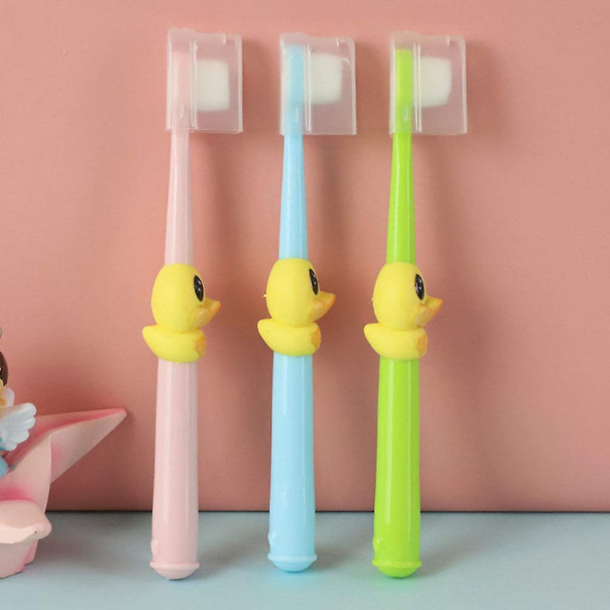 TOYANDONA 4pcs Extra Toothbrush with 10000 Bristles Cartoon Duck Micro Nano Manual Toothbrushes Sensitive Gums Toothbrushes Adult Kid Tooth Brush