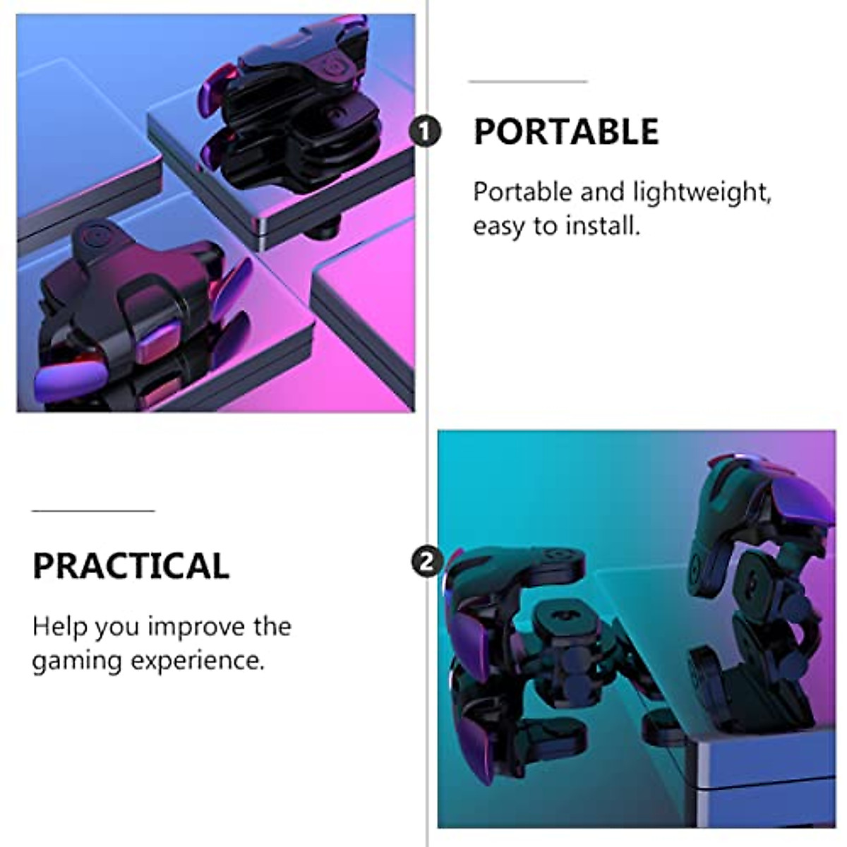 Mikikit Phone Handle 3 Pairs Mobile Mobile Game Controller Mobile Phone Gaming Triggers Gamepad Mobile Game Trigger Controller Joystick Grips