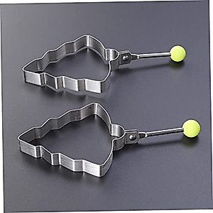COOLHIYA 2 Pcs Egg Shaper Pancake Shaping Mold Fried Egg Rings Ring Mold for Eggs Egg Shaping Molds Pancake Rings Omelette Mould Shaping Mold for Cooking Egg Frying Ring Pancakes Silver