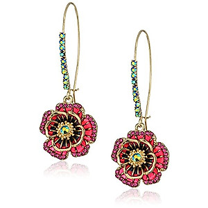 Betsey Johnson Rose Dangle Earrings