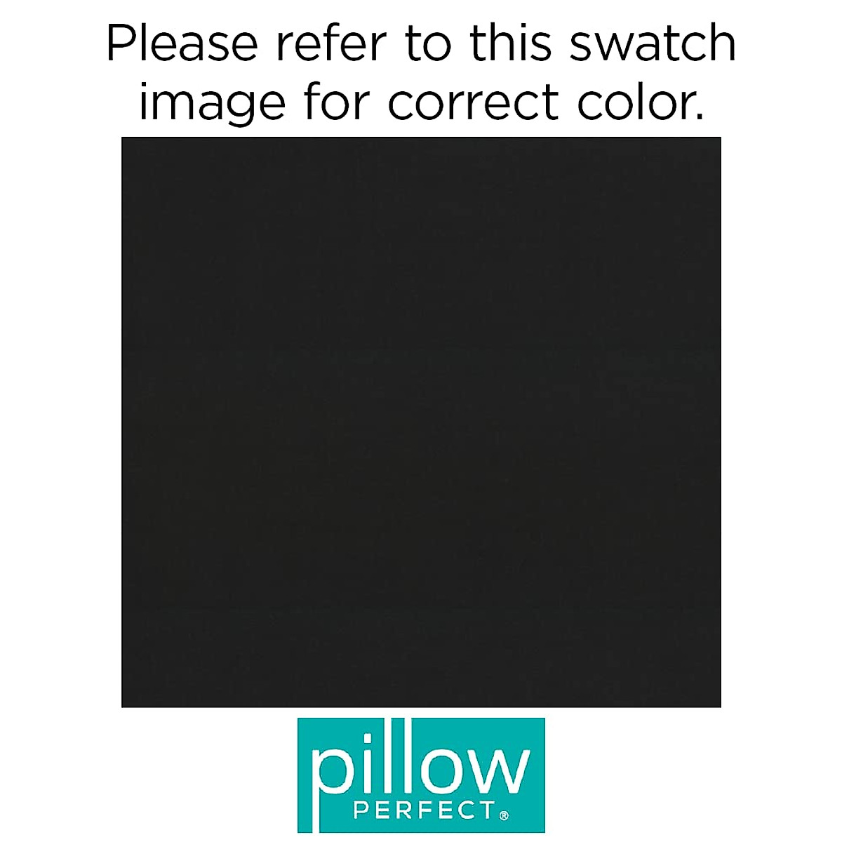 Pillow Perfect Fresco Solid Indoor/Outdoor Patio Seat Cushions Plush Fiber Fill, Weather and Fade Resistant, Square Corner - 20" x 20", Black, 2 Count