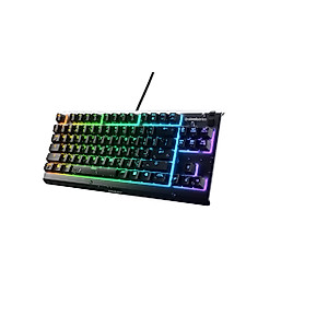 SteelSeries Apex 3 TKL RGB Gaming Keyboard – Tenkeyless Compact Form Factor - 8-Zone RGB Illumination – IP32 Water & Dust Resistant – Whisper Quiet Gaming Switch – Gaming Grade Anti-Ghosting (Renewed)
