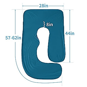 Wndy&#039;s Dream Pregnancy Pillow Cover J Shaped Pillowcase, Full Body Maternity Pillow Replacement Cover, Breathable, Machine Washable