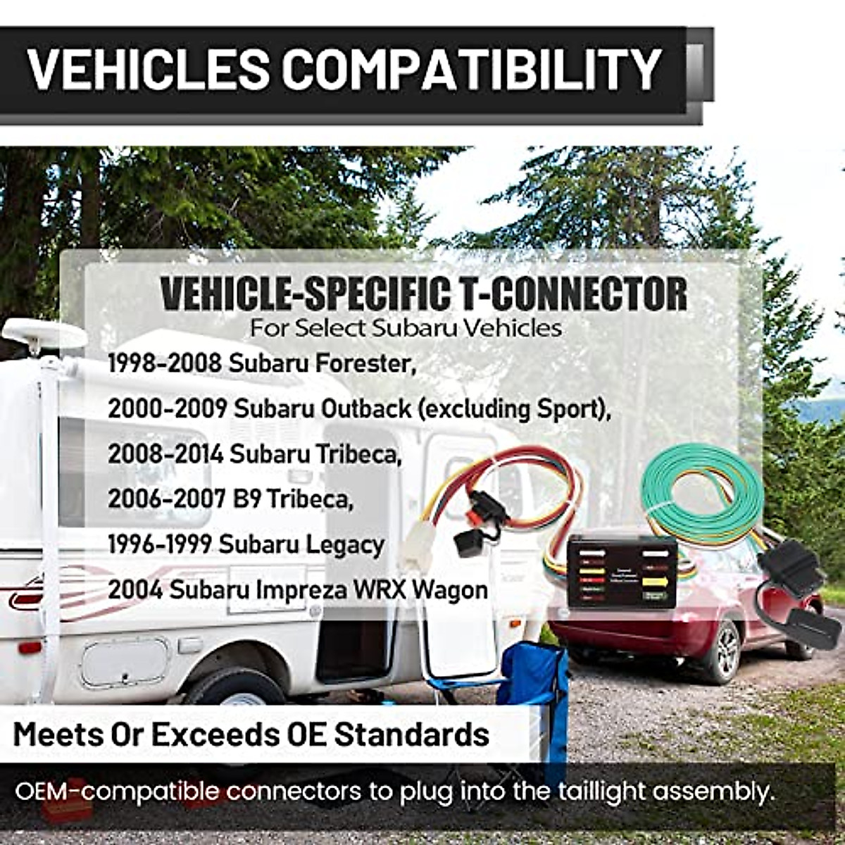 MECMO 4 Pin Trailer Wiring Harness for 1998-2008 Subaru Forester, 2000-2009 Outback, 2008-2014 Tribeca, 2006-2007 B9 Tribeca, 1996-1999 Subaru Legacy, 2004 Impreza WRX Wagon, Tow Wire for OEM Connect