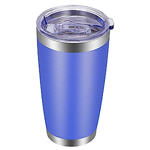 VEGOND 20oz Tumbler with Lid and Straw Stainless Steel Tumbler Cup Vacuum Insulated Double Wall Travel Coffee Mug Powder Coated Coffee Cup (Bluish Violet 1 Pack)