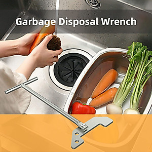 Garbage Disposer Unjamming Wrench,Garbage Disposal Wrench,Silver Garbage Disposal Wrench Tool,for Remove Unclog Kitchen Sink Clogging Above the Sink