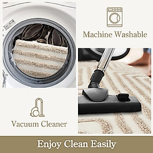 Lahome Labyrinth Runner Rug, 2x6 Boho Bathroom Runner Rug Tufted Runners for Hallway 6ft with Tassels, Cotton Washable Rug Maze Runner Rug for Entryway Indoor Laundry (Beige/Tan)