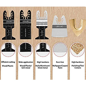 81 Pack Oscillating Saw Blades LEILUO Oscillating Tool Blades to Cut Metal Wood Plastic Multitool Blades Fit Dewalt Milwaukee Makita Worx Rockwell Wen Ryobi Porter Genesis Black