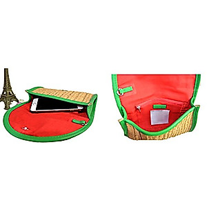 Watermelon Fruit Women's Straw Plaited Article Handbag