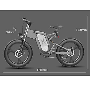 HESNDddzxc Electric Bicycle Electric Bike 20 Inch Thick Tires Mountain Electric Bicycle Super Level Snow EBike for Aldults Fat Tire
