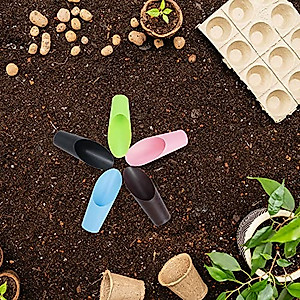 ORNOOU 10 Pieces Bonsai Soil Scoop Plastic Succulent Soil Scoop Indoor Plants Little Small Potting Shovel Bucket Shovel for Garden Planting,Random