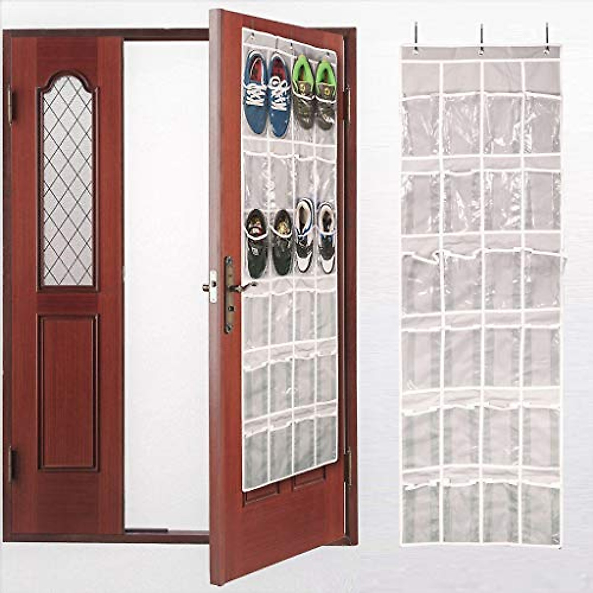 Cafuvv Over The Door Shoe Organizer Pockets Shoe Rack Clear Hanging Holder For Bedroom HP9