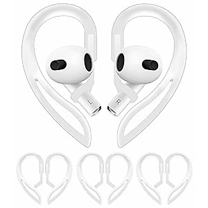 3 Pairs Ear Hooks Compatible with AirPods Pro 2nd 1st and 3 2 1, 360 Angle Rotation Adjustable Length Anti-Slip Sport Earhooks Wing Tips Holder Compatible with AirPods 3 2 1 and Pro 2 1 - Translucent