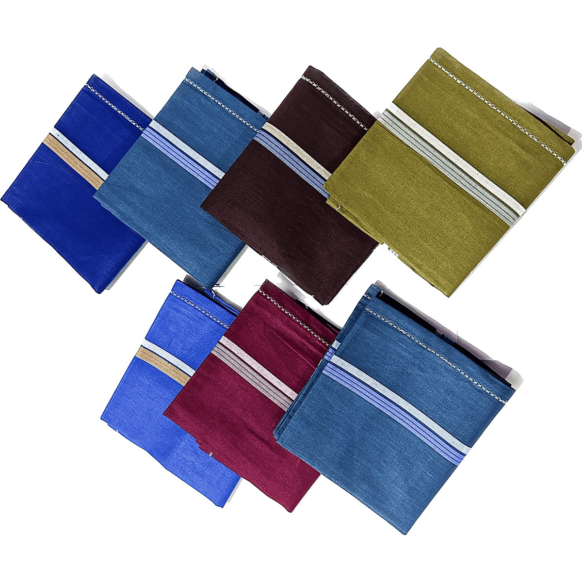 Royal Mart men's handkerchiefs, 100% cotton, hemstitched, 17x17 inches, multi-colored (Pack of 12)