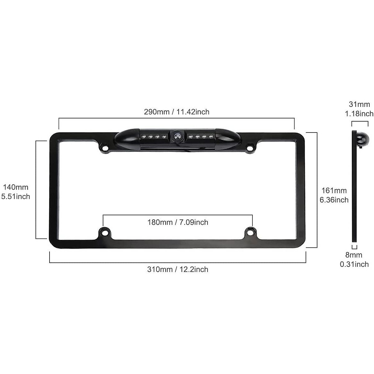 SCREENTRONICS Backup License Plate HD Camera Night Vision 8 IR LED Wide Rear View Waterproof Compatible with Car Radio Sony XAV-AX150 XAV-9500ES XAV-AX3200 XAV-AX3250 XAV-AX5000 XAV-AX5600 XAV-AX7000