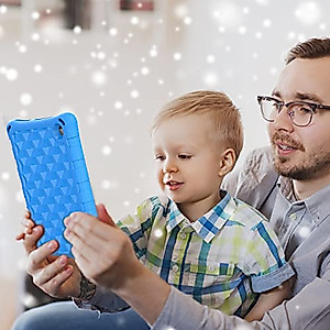 Fire 7 Tablet Case for Kids (only Compatible 12th Gen, 2022 Release), OQDDQO 2022 New Kindle Fire 7 Case, Extra Thick Protective Layer Double-Layer Shockproof in Four Corners (Blue)