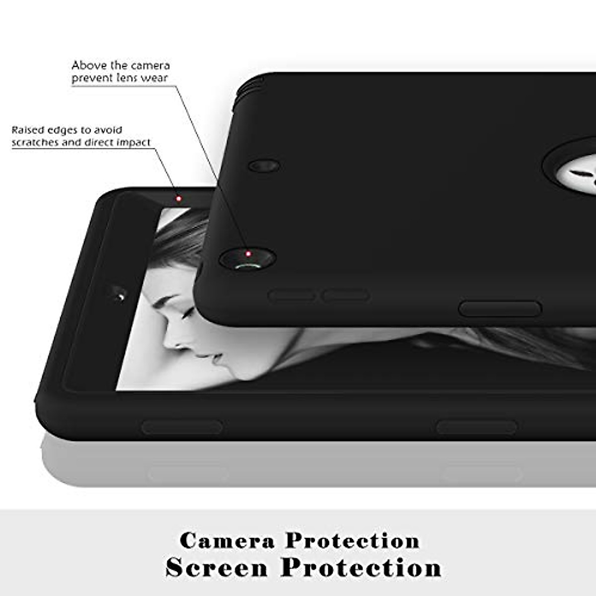 Hocase iPad 9th Generation Case, iPad 10.2 2021 Case, Heavy Duty Shockproof Soft Silicone Rubber Bumper+Hard Plastic Hybrid Protective Case for iPad 9th/8th/7th Generation 10.2 - Black