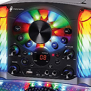 Singing Machine SML625BTBKD Karaoke Machine, Portable Bluetooth CD+G Karaoke System, Black