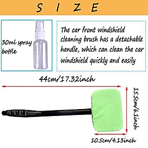 ZWZCYZ Car Window Cleaner, Windshield Cleaner Car Cleanser Brush Windshield Cleaning Tool Set with Detachable Handle 4Pcs Microfiber Cloths and Spray Bottle for Auto Windshield Wiper,Use Wet or Dry