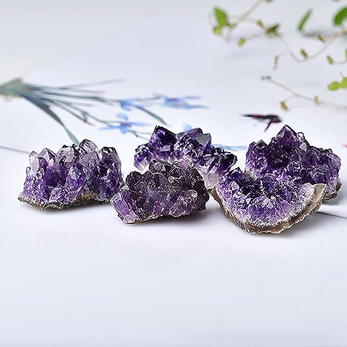 AierCrystal Amethyst Crystals, Amethyst Clusters ，Raw Amethyst, Natural Amethyst Healing Crystal Stones (About 2 Ounces)