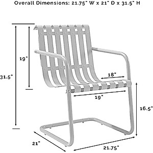 Crosley Furniture Gracie Retro Metal Outdoor Spring Chair - Caribbean Blue (Set of 2)