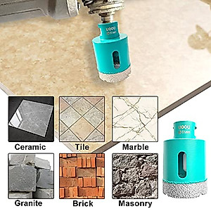 UOOU Diamond Hole Saw Kit for Porcelain Tile Ceramic Marble Brick Vacuum Brazed Diamond Core Drill Bits Deluxe Set for Porcelain Tile Granite Marble Stone Brick. ((25mm 35mm 45mm 51mm 65mm 75mm)+Sds Adapter)