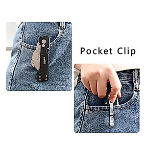 ALBATROSS UPK003 Folding Pocket Utility Knife,Quick Change Blades,Black Aluminum Handle, Blade Storage in Handle Design,5 Extra Blade Included, Used for Cartons, Cardboard and Boxes