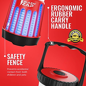 Blazin LED Bug Zapper Lantern ǀ Ultraviolet Camping Mosquito Killer Light Indoor ǀ Outdoor Bug Fly Moth Zapping Lamp ǀ 3-D Battery Powered ǀ 4 Modes - 600 LMS - 46 Hrs ǀ