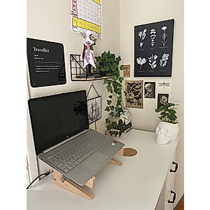 Thibault Laptop Stand for Desk, Laptop Riser Computer Stand Wooden MacBook Stand, Ergonomic Laptop Holder Compatible with MacBook/Dell/HP/Lenovo 10-17 Laptops, Work from Home Laptop Riser