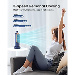 HOMETOP Tower Fan Oscillating Table Fans 12 Inch 70° Oscillating, 3 Speeds, Portable USB Small Desk Fan for Bedroom Office Home Desktop