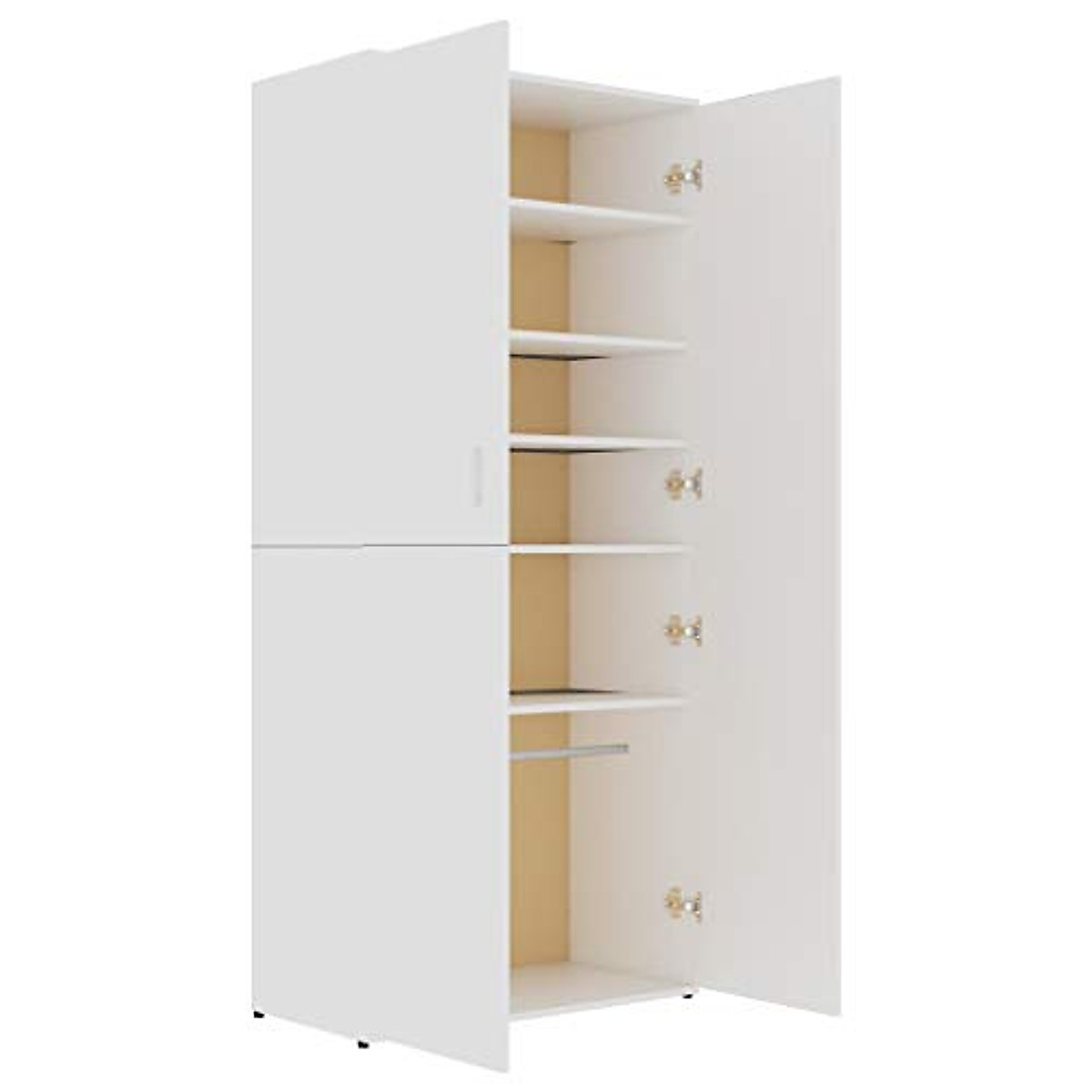 HOMIUSE Shoe Cabinet Storage File Rack Organizer for Filing Kitchen Bathroom Toilet Pantry Corner Home Holder Shelf Outdoor Indoor Wall Garage Lock White 31.5"x15.4"x70.1" Chipboard