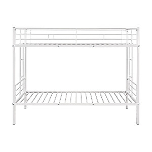 MWrouqfur Twin Over Metal Bunk Bed,Sturdy Heavy Duty Beds with 2 Side Ladders,Space Saving,No Noise,No Box Spring Needed,for Boys Girls Teens Adults