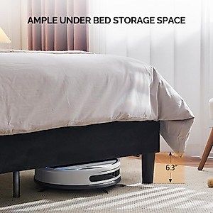 VINGLI Upholstered Platform Bed Queen Panel Bed Frame with Headboard, Wingback Storage Bed Queen with Charging Station, Velvet Black