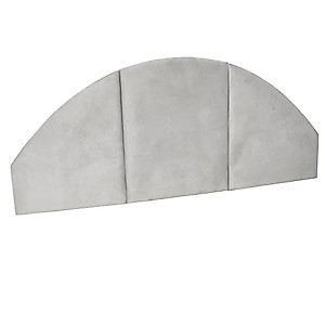 Main + Mesa NoSom Upholstered Velvet Sound Reducing Panel Arched Headboard, Grey, Queen