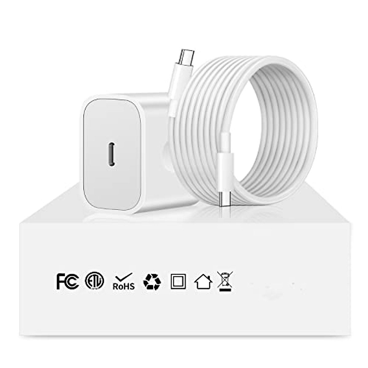 20W USB C Fast Charger for iPad Pro 12.9, 2022/2021/2020/2018iPad Pro 11 inch, iPad Air 5th/4th, 2022 iPad 10th Generation, iPad Mini 6, Pixel 5/2X /3XL,with 6.6foot USB C to C Charging Cable