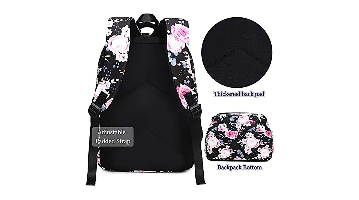 JIANYA School Backpack for Teens Girls School Bag Floral Kids Girls ...