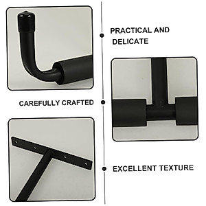 TOGEVAL Hook Display Stand Wall Hanging Display Shelf Storage Shelves Storage Rack Fishing Rods T-shaped Ceiling Rack Garage Organizer Double Sided Hooks Rod Holder Black Stainless Steel