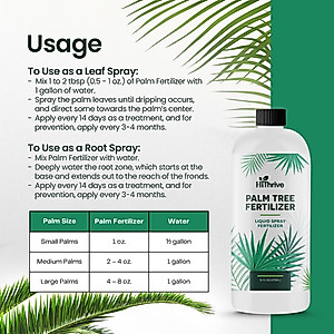 16oz Palm Tree Fertilizer, Premium Plant Food - Palm Fertilizer for Lush Growth of Palm Trees, Rich in Plant Nutrients Plant Fertilizer, Easy Plant Care Liquid Fertilizer - Water Soluble Fertilizer