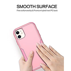 BENTOBEN iPhone 11 Case, Phone Case iPhone 11, Heavy Duty 3 in 1 Full Body Rugged Shockproof Hybrid Hard PC Soft TPU Bumper Drop Protective Girls Women Boy Men Covers for iPhone 11 6.1", Pink Design