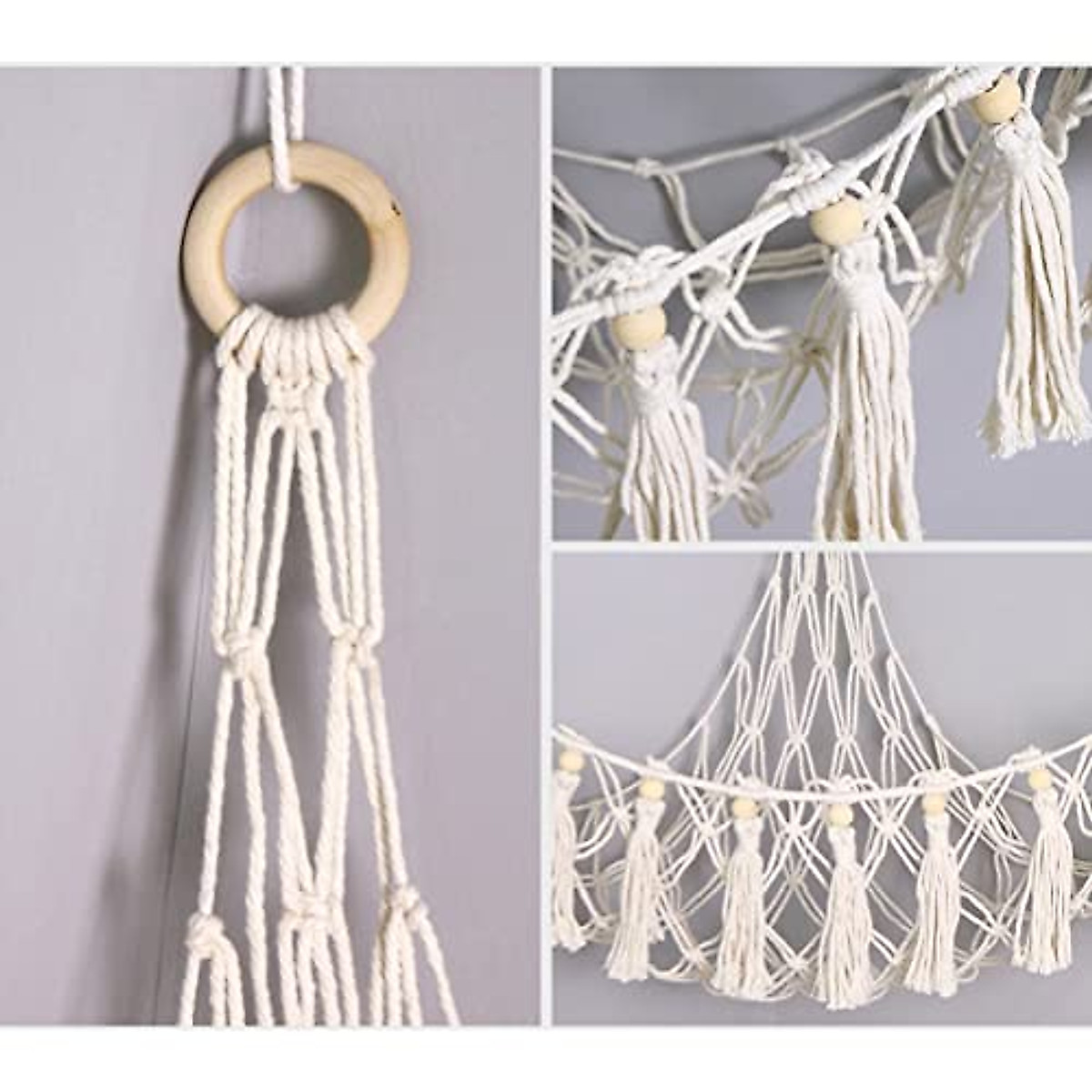 Enfudid Large Stuffed Animal Toy Hammock, 47 inch Toy Hammock Organizer for Stuffed Animal Display Corner Plush Toys Net Holder Boho Decor for Nursery Playroom Bedroom Kids Room Storage