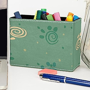 Pencil Pen Holder Cup, Stationery Organizer Holder Makeup Brush Storage Organizer, Modern Design Desktop Desk Accessories for School Office Home Supplies - Light Green Pattern