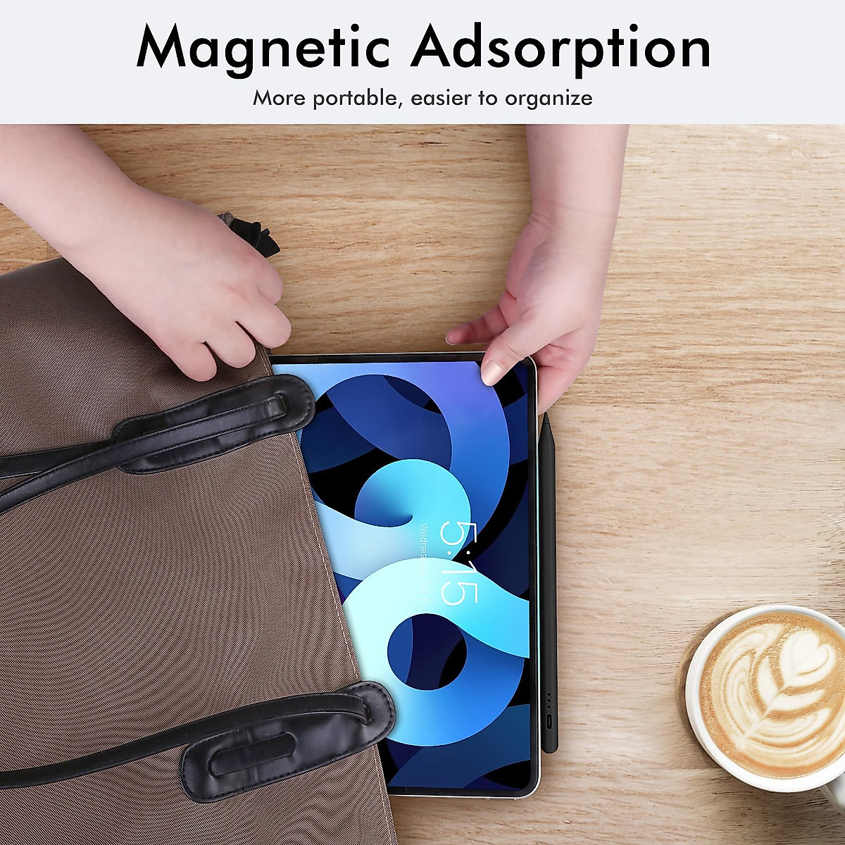 Stylus Pen for iPad, 13 mins Fast Charge Stylus with Palm Rejection, Tilt Sensitivity, Compatible with 2018-2024 iPad Air 3/4/5/6, iPad Mini 5/6, iPad 6/7/8/9/10, iPad Pro 11"/12.9"/M4 (Black)