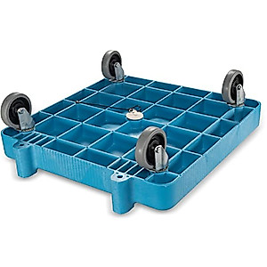 Carlisle FoodService Products E-Z Glide Warewashing Rack Dolly Dishwashing Rack Dolly with Drain for Kitchen and Restaurants, Plastic, 22.5 x 22.5 x 8 Inches, Blue