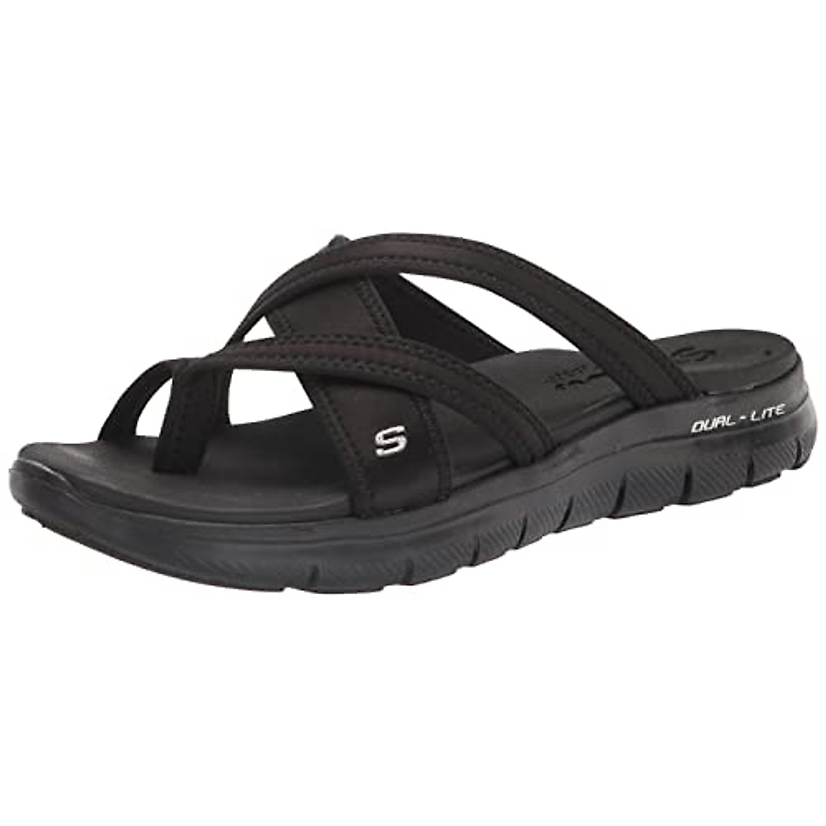 Skechers Women's Sporty Sandal Sport, Black/Black, 8