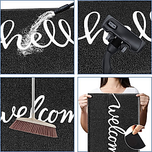 comfoyar Door Mat Outside Entrance, Set of 2, Welcome Mats Outdoor with 8 Rug Grippers, Ultra Absorb Mud, Easy to Clean, Low Profile Design Front Door Rug, Perfect for High Traffic Areas, 30"x17"