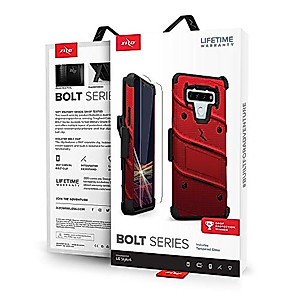 ZIZO Bolt Series for LG Stylo 6 Case with Screen Protector Kickstand Holster Lanyard - Red & Black