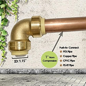 HQMPC Pex Fitting 1" Inch Push Fit Elbow 90-Degree -PEX Fitting 90 Degree Elbow Push-to-Connect Plumbing Fitting for Copper, PEX, CPVC (6 Sets, 1")